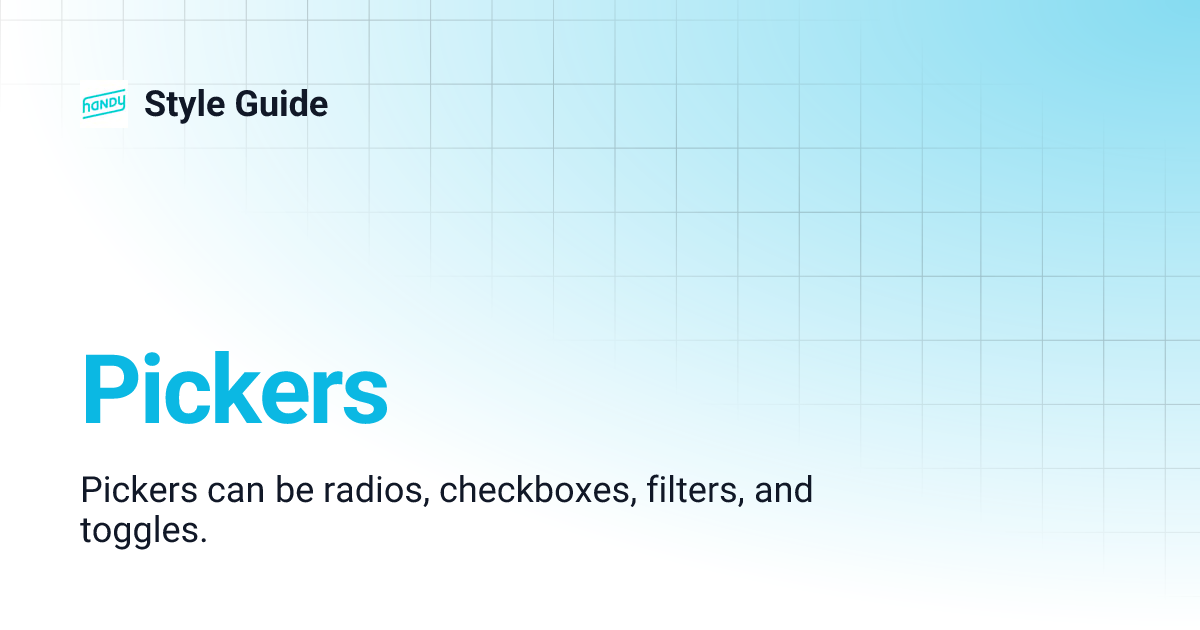 Pickers | Style Guide
