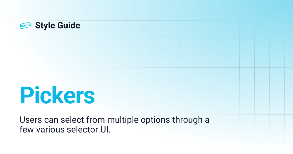 Pickers | Style Guide