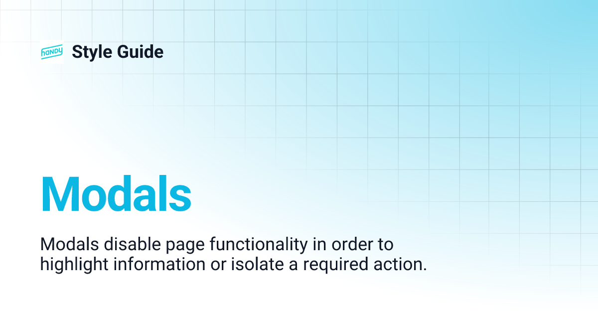Modals | Style Guide
